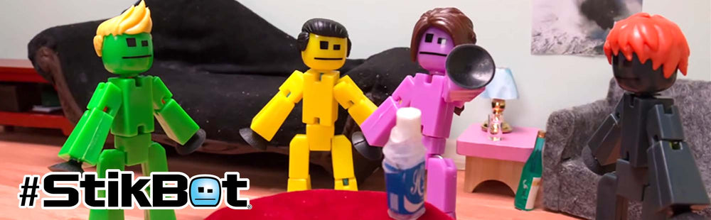 StikBot 8 Solid Colors | Stop Motion Animation Kit + Tripod