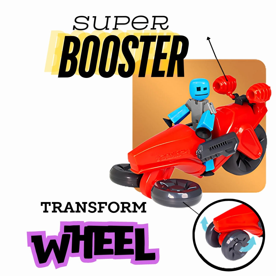 Stikbot Turbo Cycle MegaBot Set: Red Rider & Stop Motion Fun!