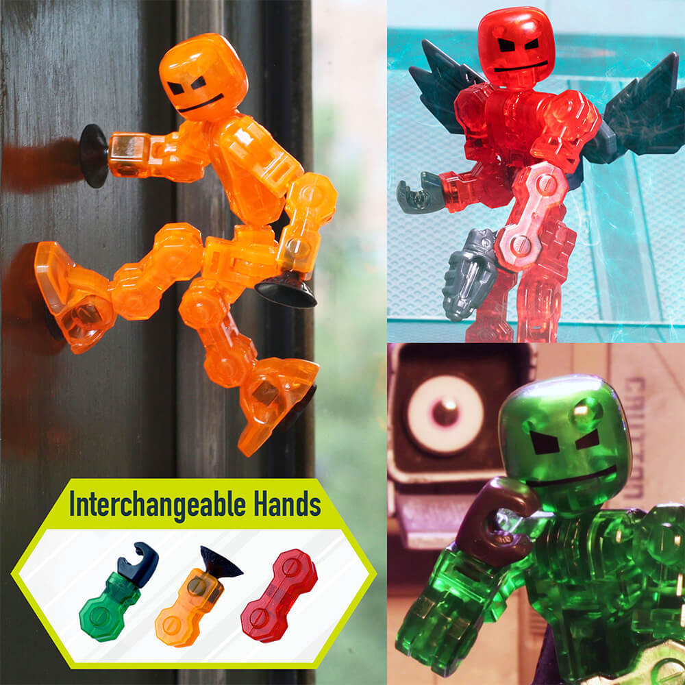 Klikbot Heroes Clear 4-Pack | Stop Motion Animation Figures