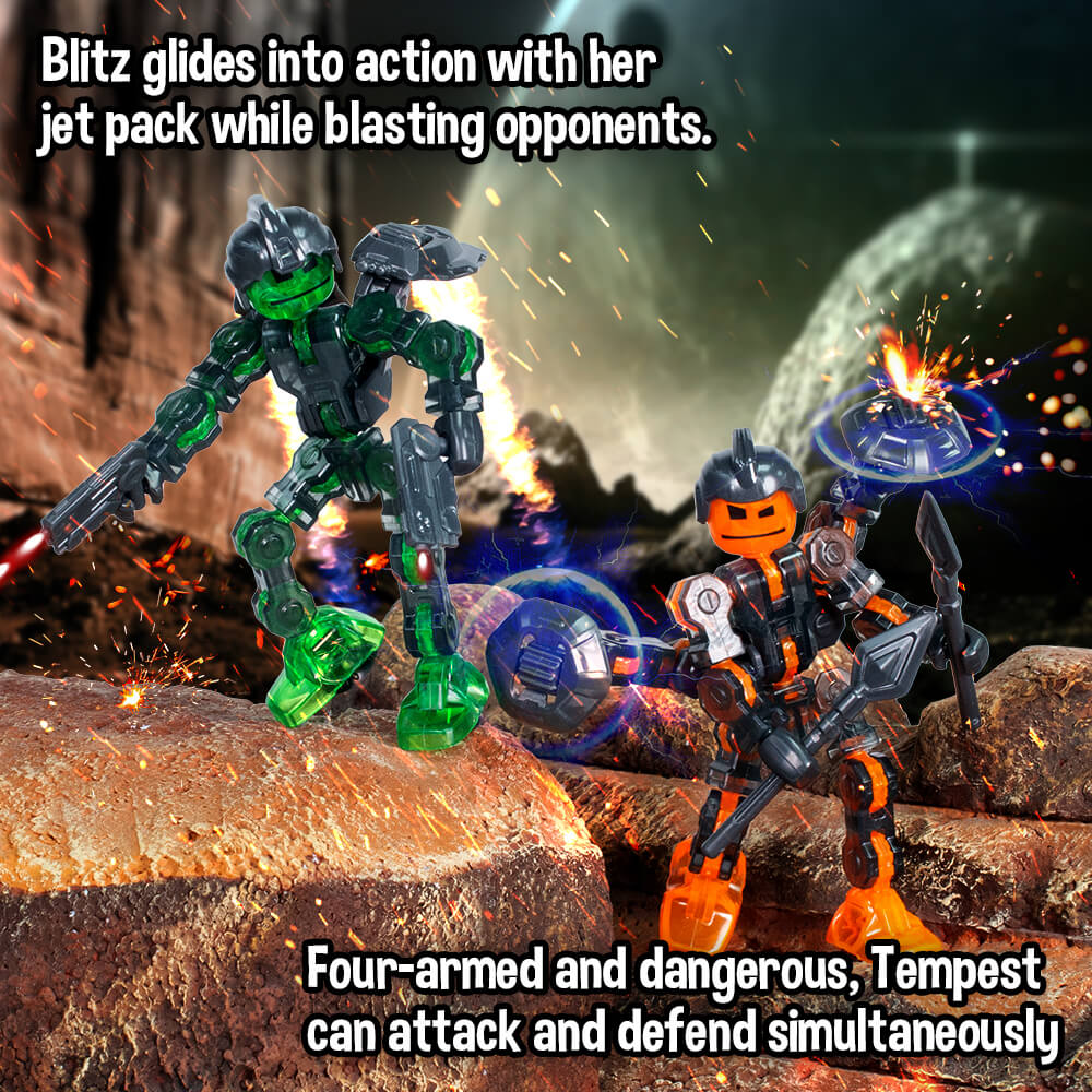 Klikbot Guardians 4-Pack | Clear Stop Motion Figures