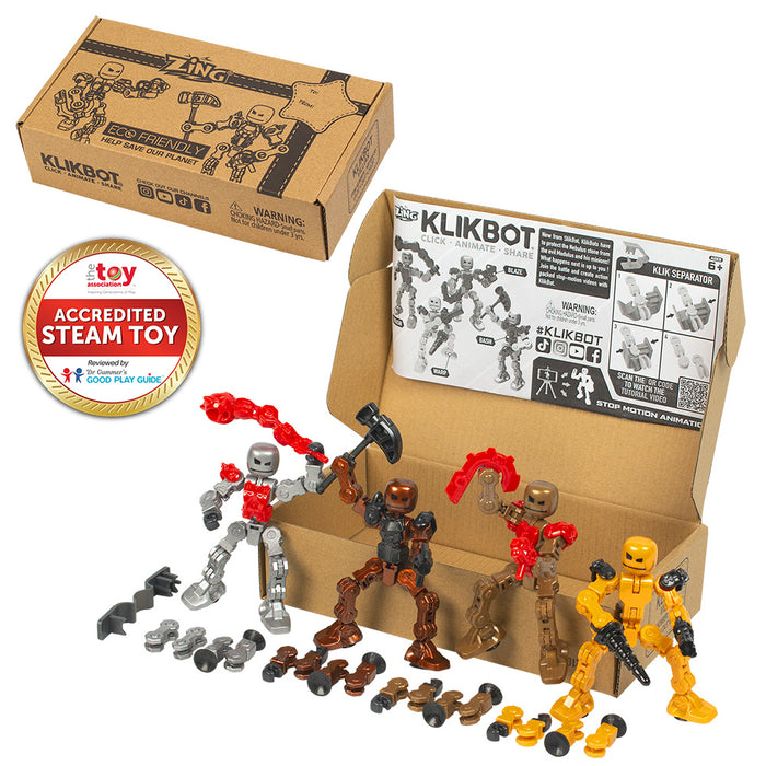 Klikbot Villains Metallic 4-Pack | Stop Motion Action Figures